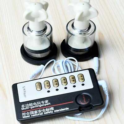 E-stim Shock Breast Sucker Pump Enlargement Therapy Vacuum Suction ...