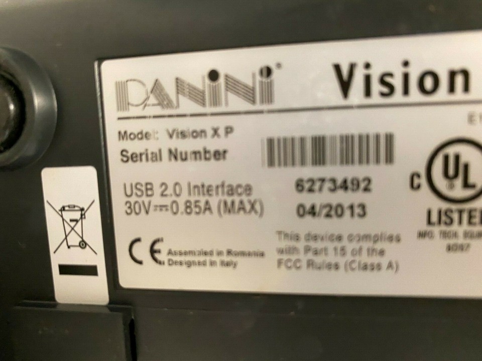 Panini Vision X P AGP Check Scanner 75 dpm with AGP4 ink endorser ...