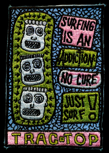 TRAC TOP Surfing Addiction Psycho Just Surf 80's Surfboards Patch CT4 ...