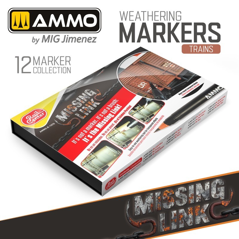 AMMO by Mig: Trains - MISSING LINK - Marker Weathering - Markers - AMMO ...
