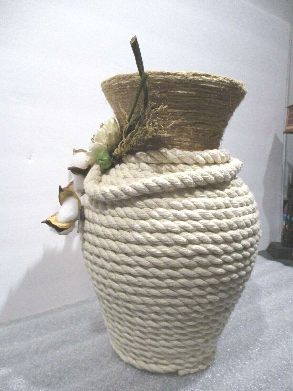 Handcrafted Rope Glass Vase 11" h x 7" W | eBay