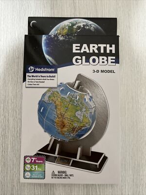 New Sealed Hedstrom Earth Globe Puzzle 3D Model Age 7+ 31 Pieces | eBay