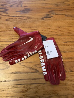 Nike Alabama Crimson Tide Football Gloves Team Issued Vapor Knit MENS ...