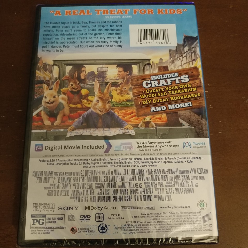 Peter Rabbit 2 The Runaway - DVD + DIGITAL (DIGITAL may by expired ...