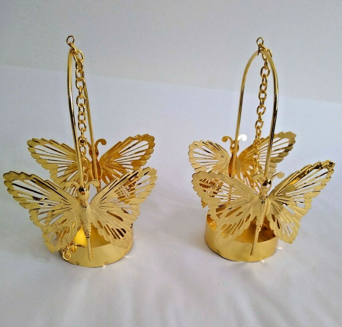 set of 2 Butterfly/Tea light candle holders/Diwali Diya/hand made home ...