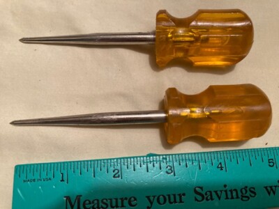 MADE IN USA - NEW / VINTAGE OLD INVENTORY 5" SCRATCH AWLS (2) - FREE ...