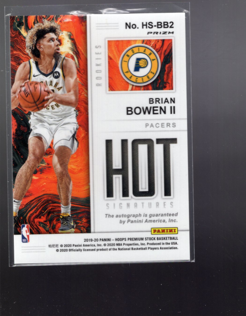 A7208- 2019-20 Hoops Premium Stock Hot Signatures Rookies #13 Brian ...