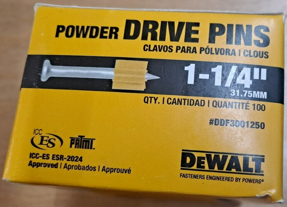 DeWalt Powder Drive Pins 1-1/4" Pack of 100 #DDF3001250 | eBay
