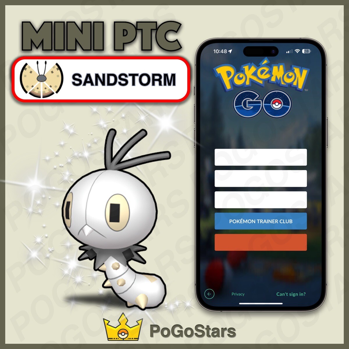 Pokémon Go - Shiny Scatterbug Sandstorm - Mini PTC 80K Stardust ...