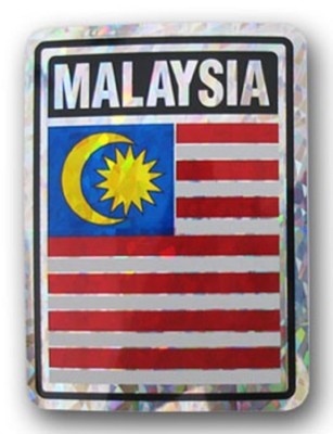Wholesale Lot 6 Malaysia Country Flag Reflective Decal Bumper Sticker ...