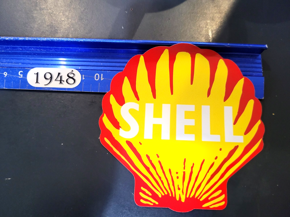 1948 Shell retro vinyl waterproof stickers x 5 Plus 5 separate date ...