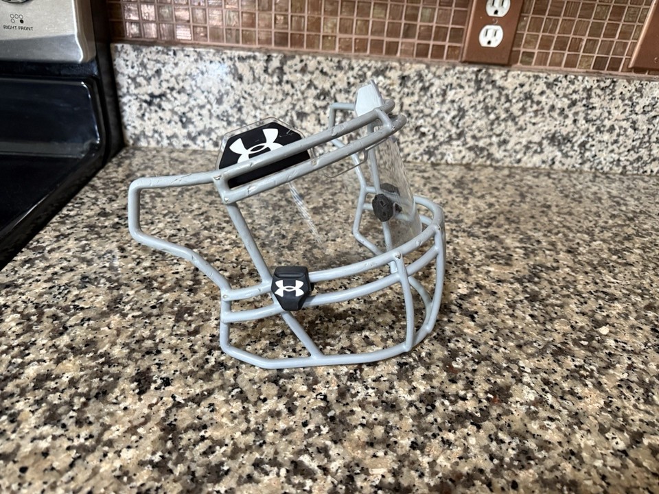 Riddell SpeedFlex Football Helmet SF-2BD Gray Face Mask w UA Visor Eye ...