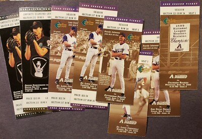 Vintage 2000 Arizona Diamondbacks Season Ticket Stubs (8) Big Unit ...