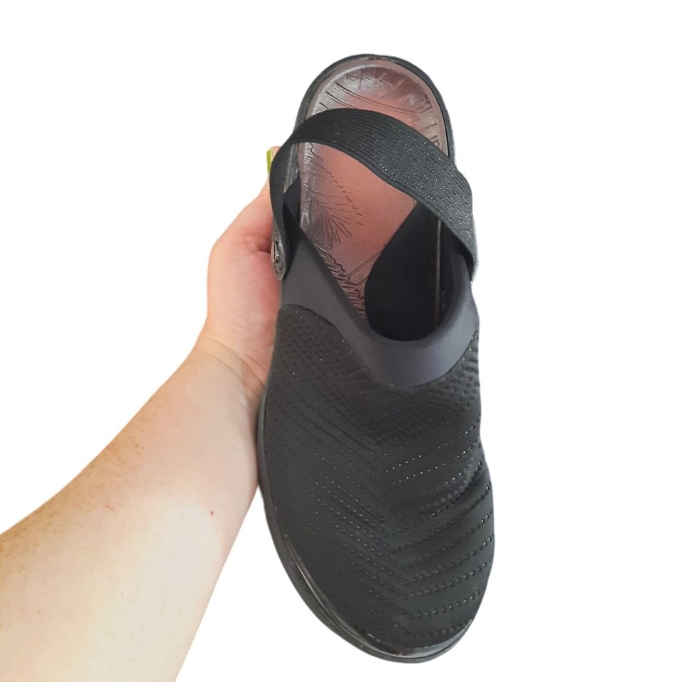 Bzees Kitty Clogs Black Stretch Slip On Comfort City Modern Mule Shoes ...