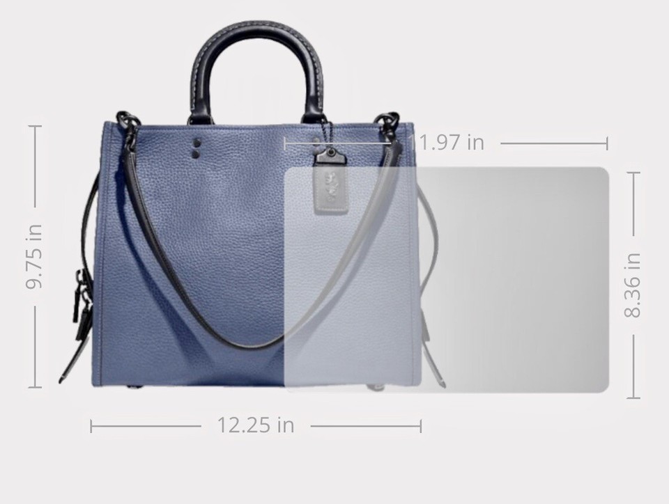 NWT Coach Rogue Tote Washed Chambray Blue Colorblock LARGE Purse ...