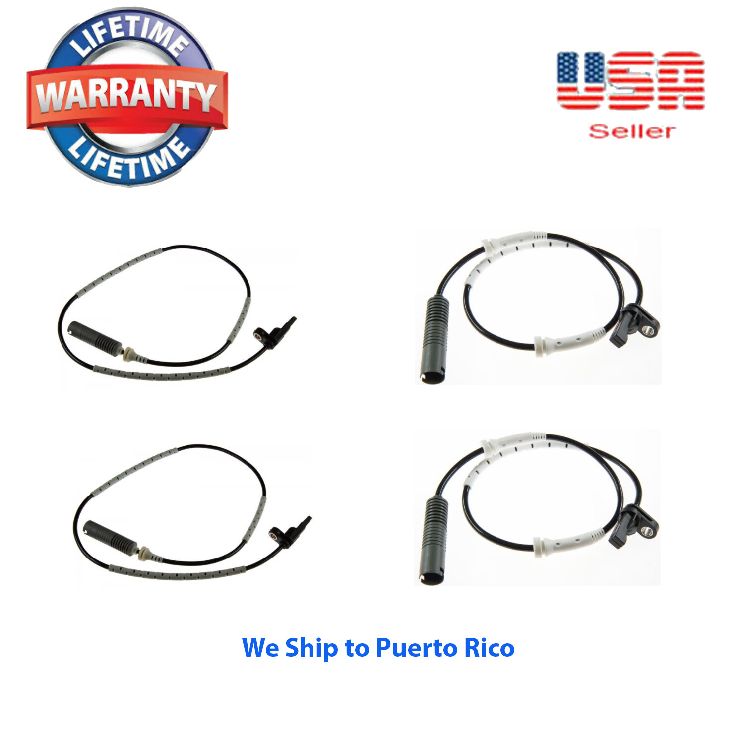 4 ABS Wheel Speed Sensor Front -Rear L & R Fit:135I 328I 330I 335D 335I ...