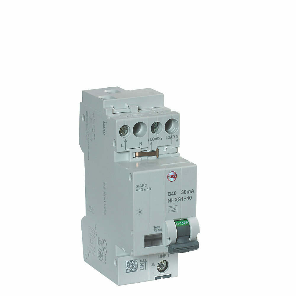 Wylex 40 Amp 30mA DP Type B AFDD RCBO Arc Fault Detection Device ...