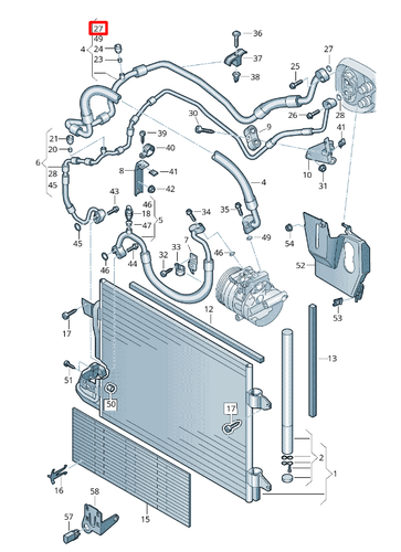 NEW GENUINE VOLSKWAGEN AUDI SKODA SEAT CONDITIONING SYSTEM GASKET ...