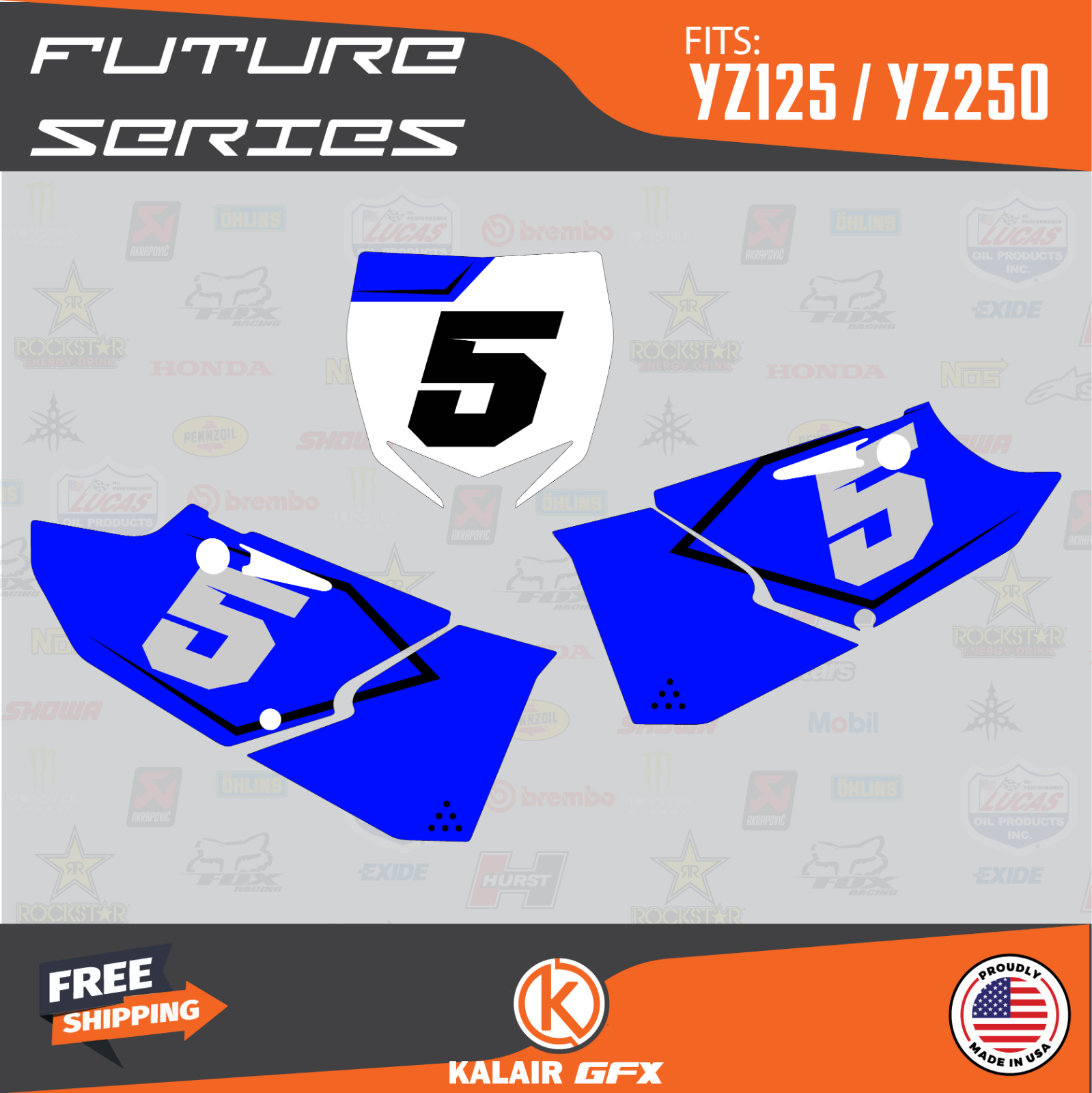 Graphics Kit for Yamaha YZ 125 250 (2015-2021) YZ125 YZ250 Future ...
