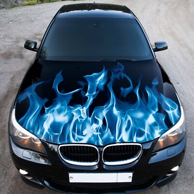 Blue Flame Hood Wrap Decal Vinyl Sticker Color Film Graphic Custom Any ...