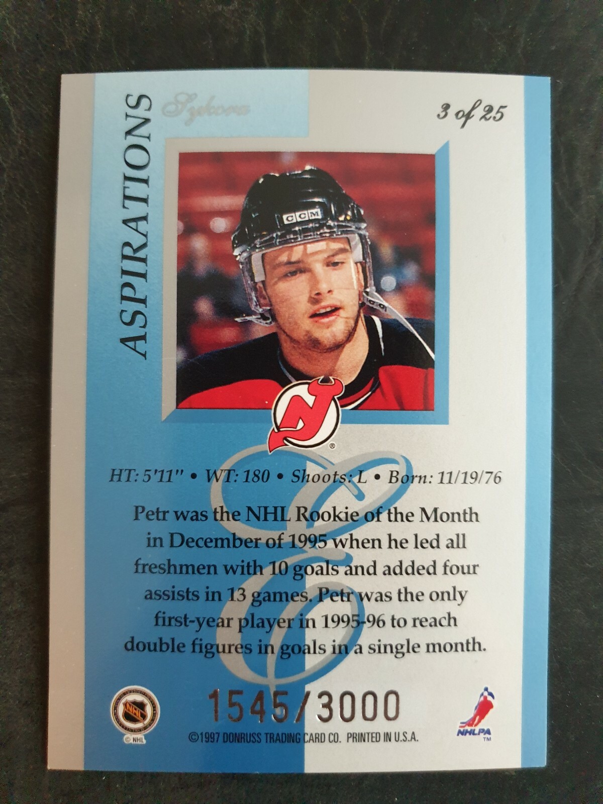 1996-97 Donruss Elite Aspirations #3 Petr Sykora #ed/3000 | eBay