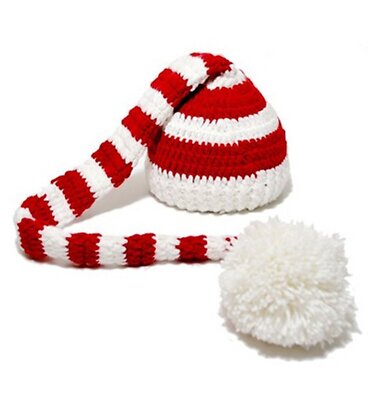 Baby Christmas Elf Long Tail Crochet Beanie Knit Hat Stocking Caps ...