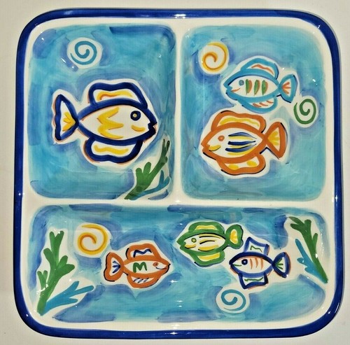 Serving tray, Ceramic, Square, Fish design, Summer Oasis | eBay