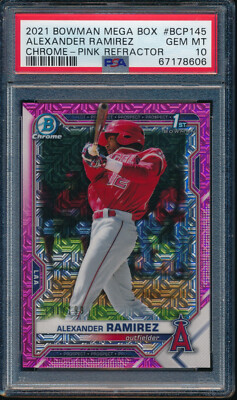 PSA 10 ALEXANDER RAMIREZ 2021 Bowman Chrome Mega Box PINK REFRACTOR/199 ...