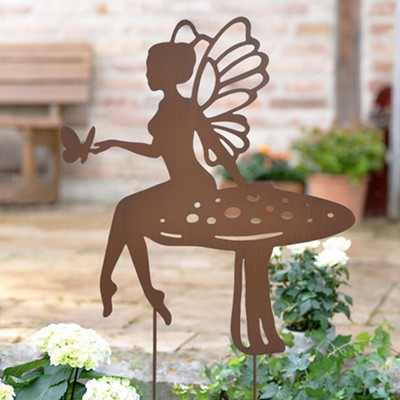 Fairy Silhouette Garden Stakes Arts Ornament for Yard Signs Flower Pot ...
