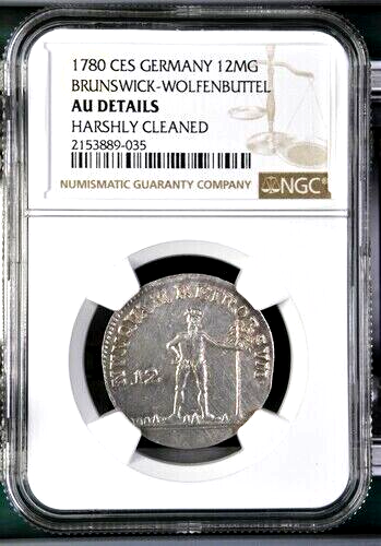 1780 CES German States Brunswick Wolfenbuttel Wildman 1/3 Taler, 12 MG ...