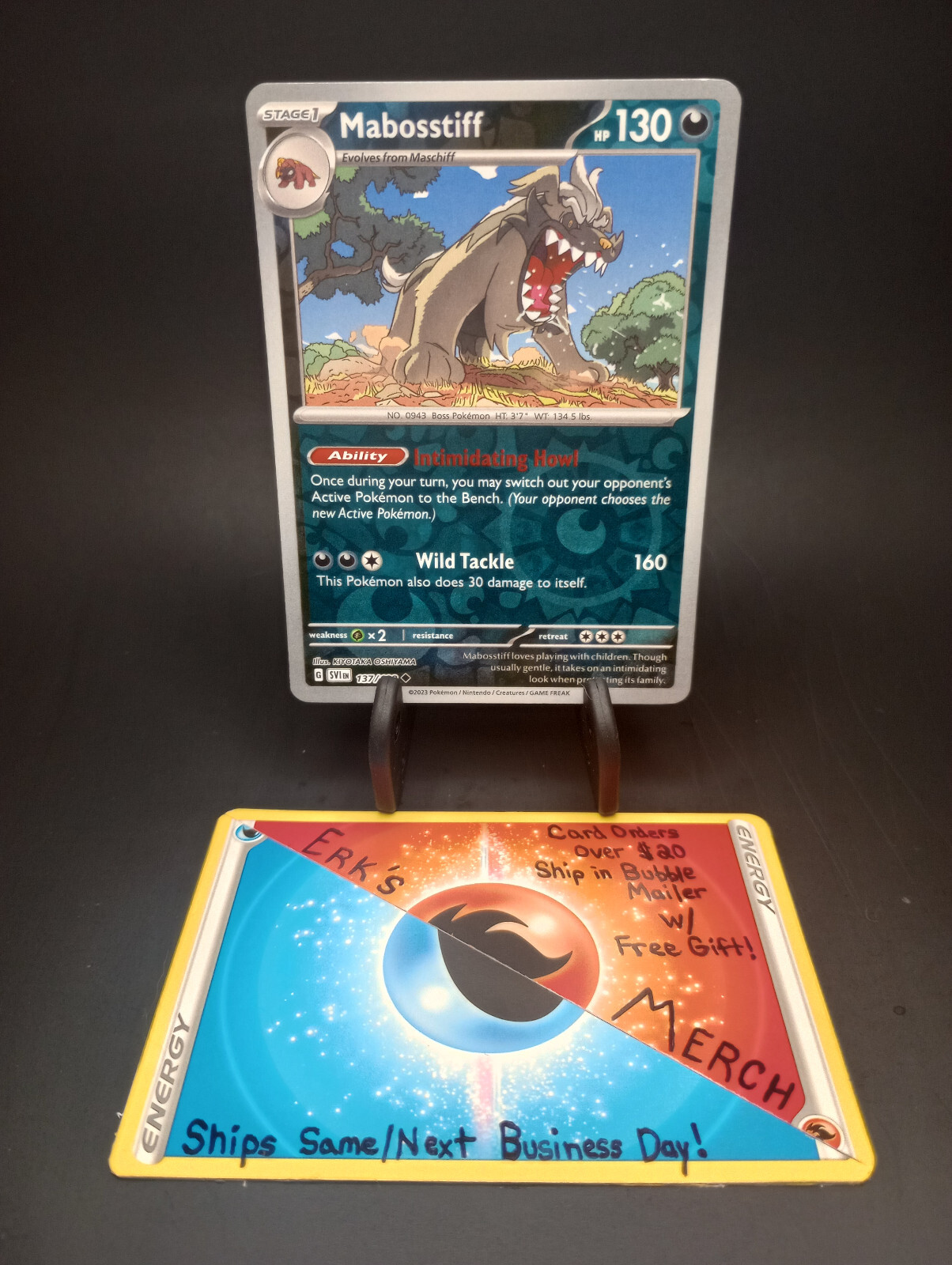 Mabosstiff Scarlet Violet 137/198 NM Reverse Holo Pokemon Card | eBay