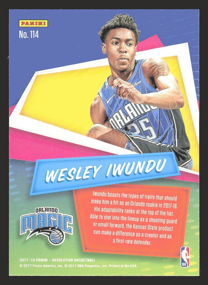 2017 Panini Revolution #114 Wesley Iwundu Orlando Magic 35% off 4+ | eBay