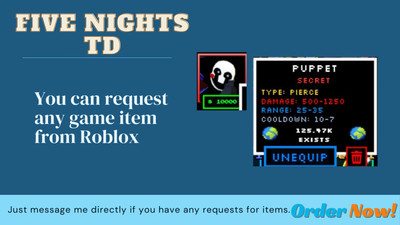 Roblox - Five Nights TD (Tower Defense) Puppet Secret - Cheap Price! | eBay