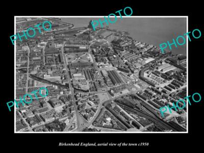 OLD 6 X 4 HISTORIC PHOTO OF BIRKENHEAD ENGLAND, AERIAL VIEW OF THE TOWN ...