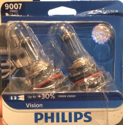 Philips 9007 Vision Upgrade Headlight Bulb with up to 30% More Vision ...