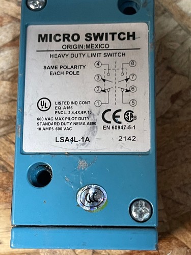 Honeywell HDLS Series LSA4L-1 Snap Action Heavy-Duty Limit Switch Fast ...