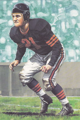 1990 GOAL LINE PRO FOOTBALL HALL OF FAME DAN FORTMANN, M.D. ART CARD NO ...