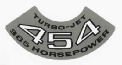Chevrolet 454 Turbo Jet 365 HP Silver Air Cleaner Decal | eBay