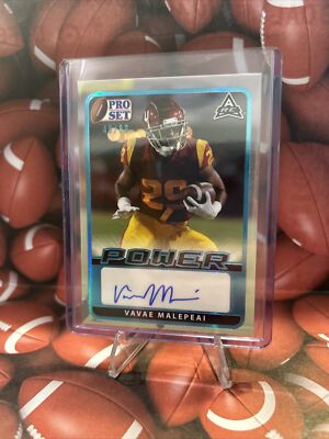 Vavae Malepeai 2021 LEAF PRO SET POWER PLATINUM FOIL ROOKIE RC AUTO #D ...