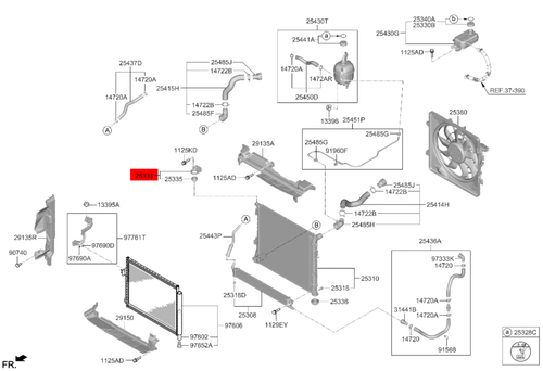 OEM 25333-P9000 BRACKET ASSY-RADIATOR MTG UPR,RH for Hyundai Palisade ...