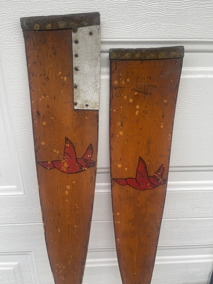 Rare antique Set Paddle Wood SCULL ROWING Oars Sculling | eBay