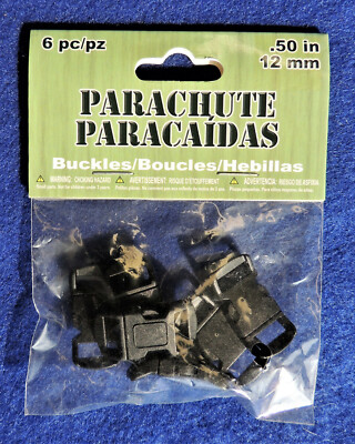 5 Black Parachute Buckles Size 5/8" (15mm) Pepperell Braiding Company # ...