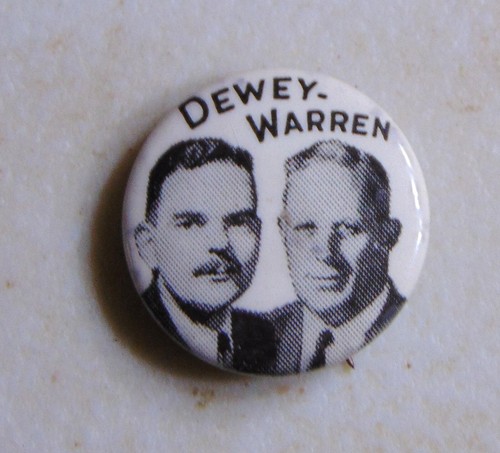 Thomas Dewey Warren 1948 campaign pin button political | eBay
