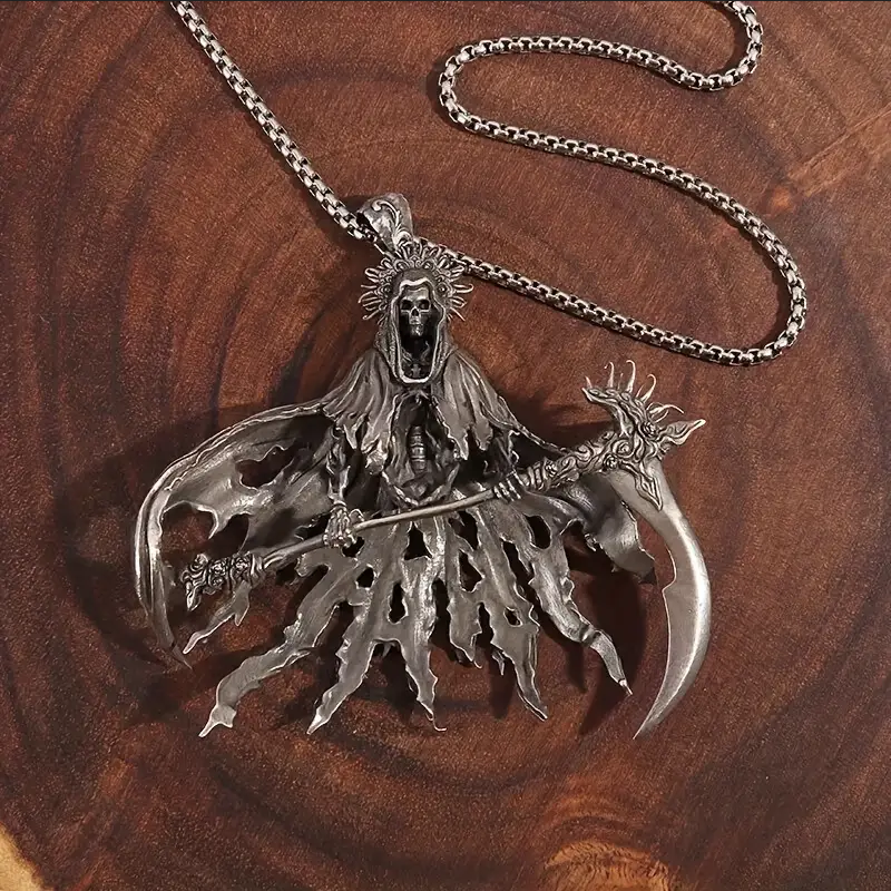 Hell Reaper Jewelry Vintage Silvery Sexy Death Grim Demon Pendant ...