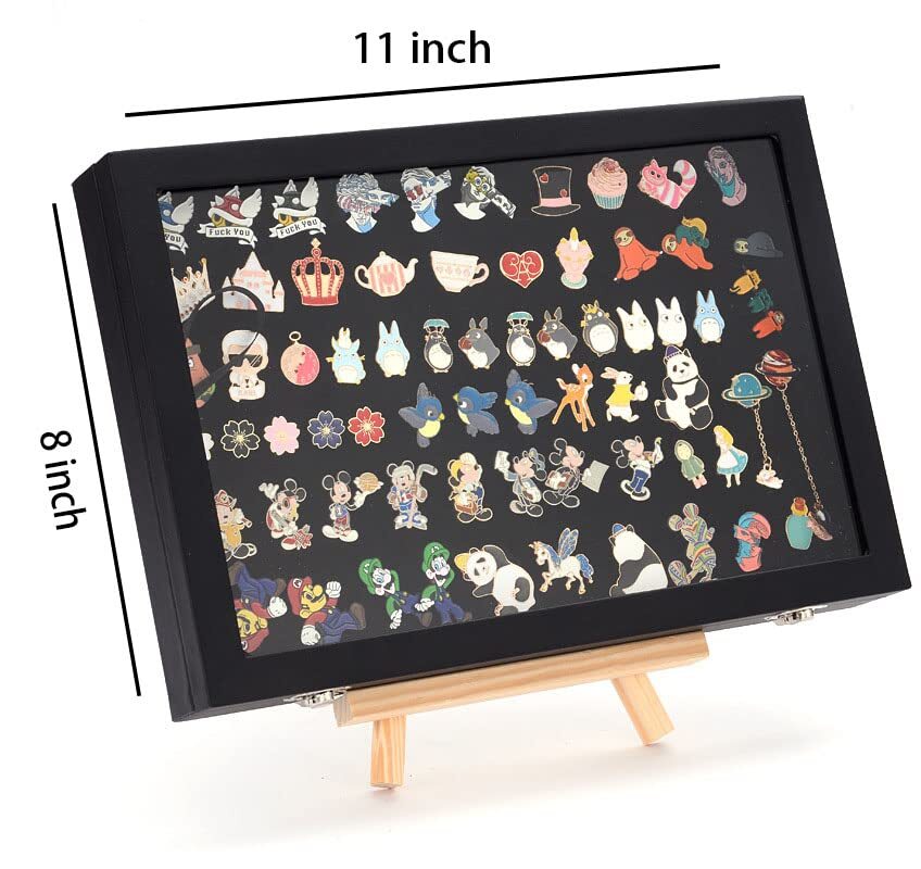 11x8 Inch Enamel Pin Display Frame Shadow Box for Medal Jewelry Pin ...