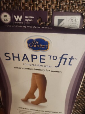 Dr Comfort Shape to Fit Women Sheer Comp 30-40 mmHg XL 12+ Black 701415 ...