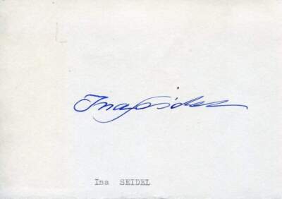 Ina Seidel (+74) autograph German poet novelist | eBay