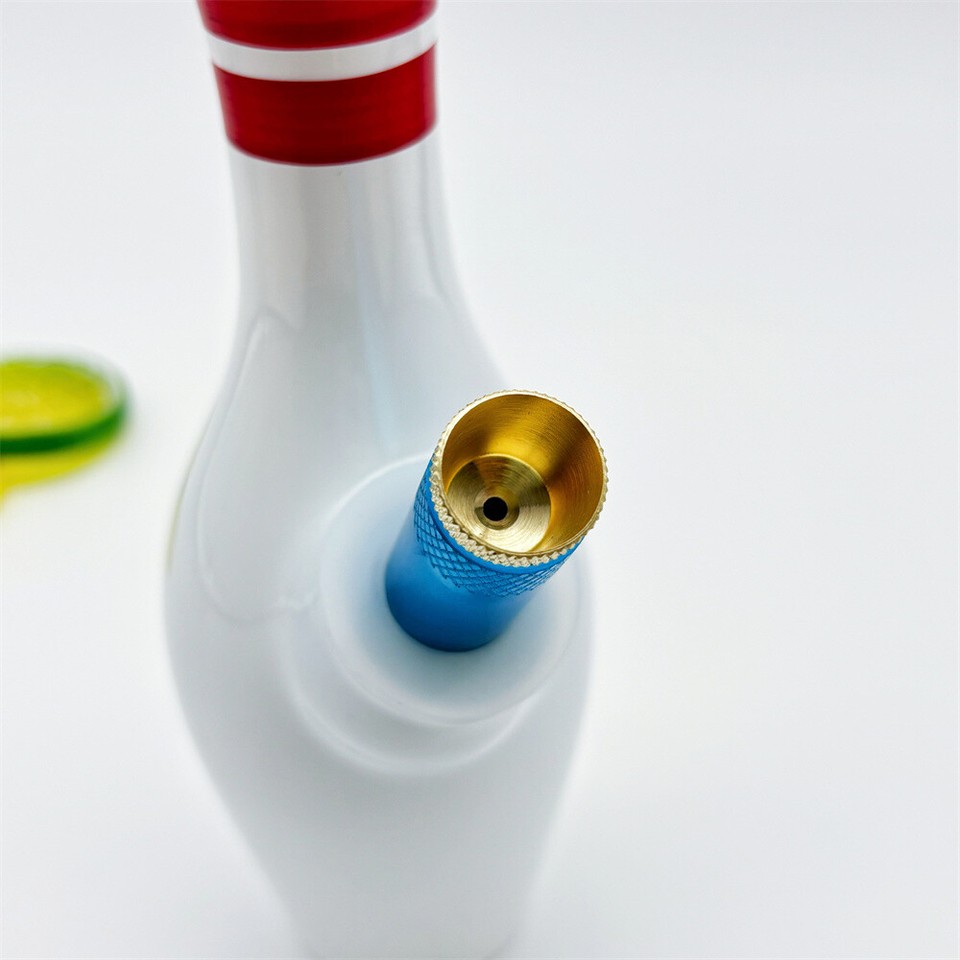 Unique 7.8" Glass Bong Bowling Bottle White Smoking Water Pipe Hookah ...
