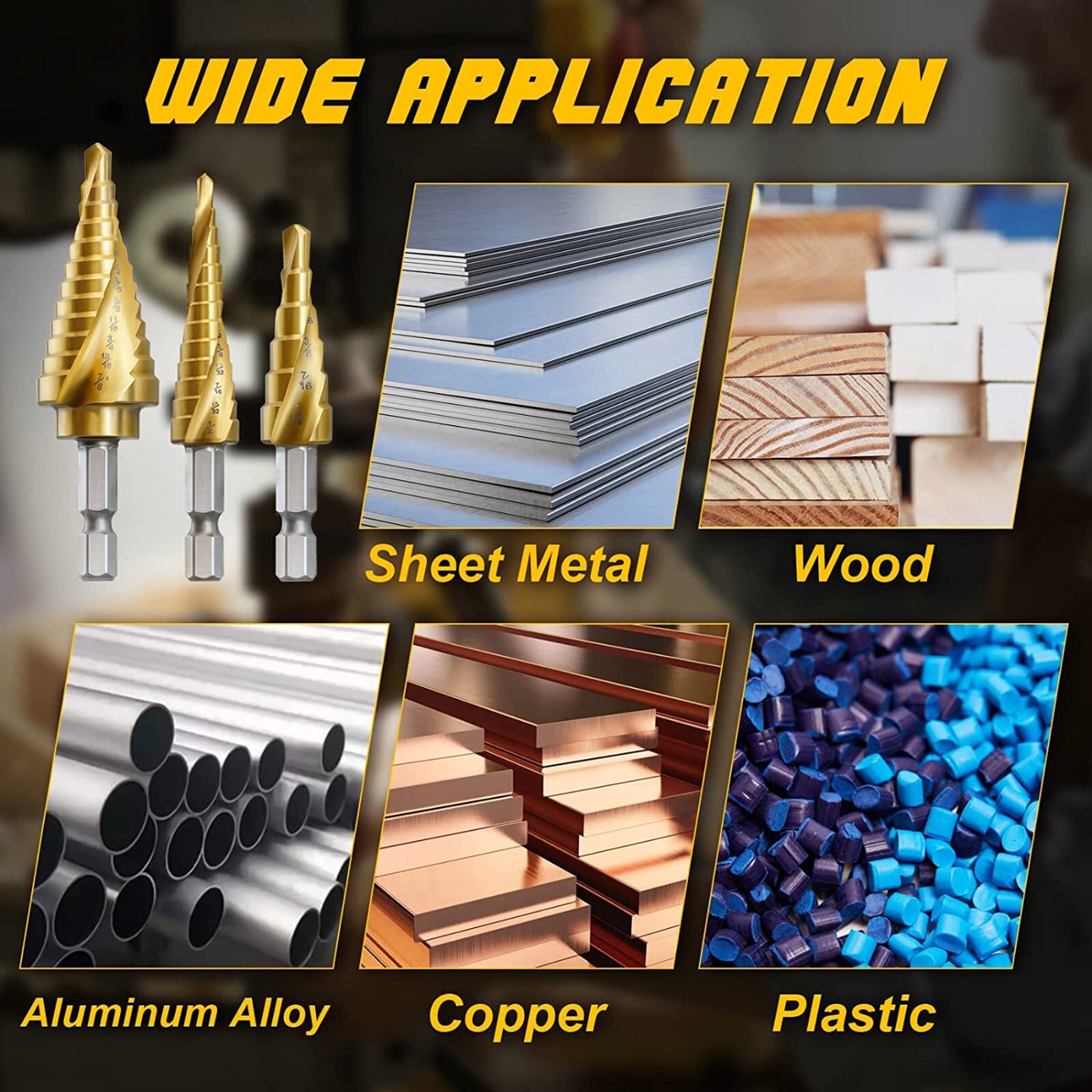 TITANIUM Step Drill Bit Set Unibit Industrial Reamer reaming 28 SIZES 1 ...