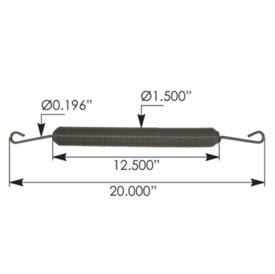 Hood Spring for Peterbilt Part# 13-03879-104.1379 | eBay